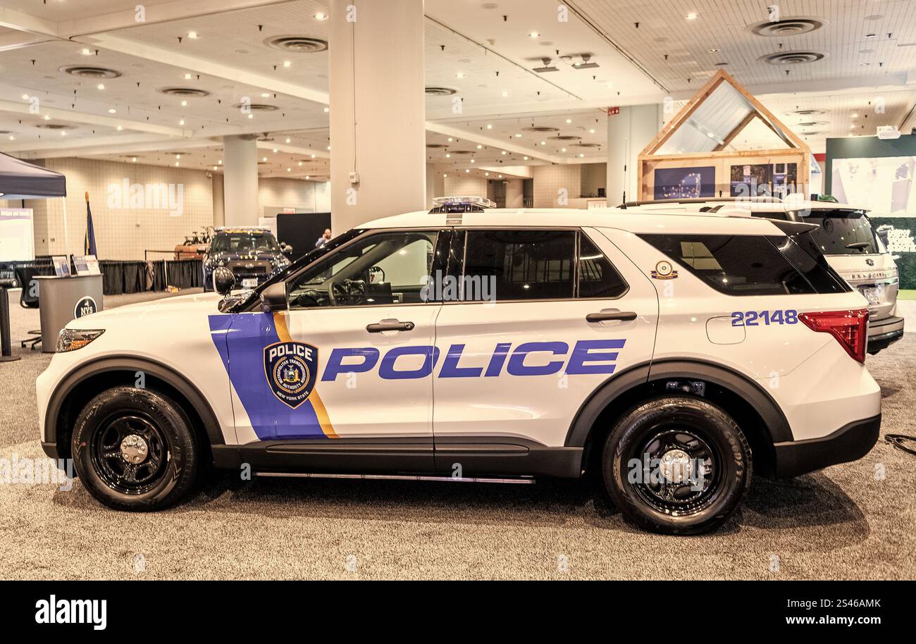 New York City, USA - March 27, 2024: Ford Explorer police car at New ...