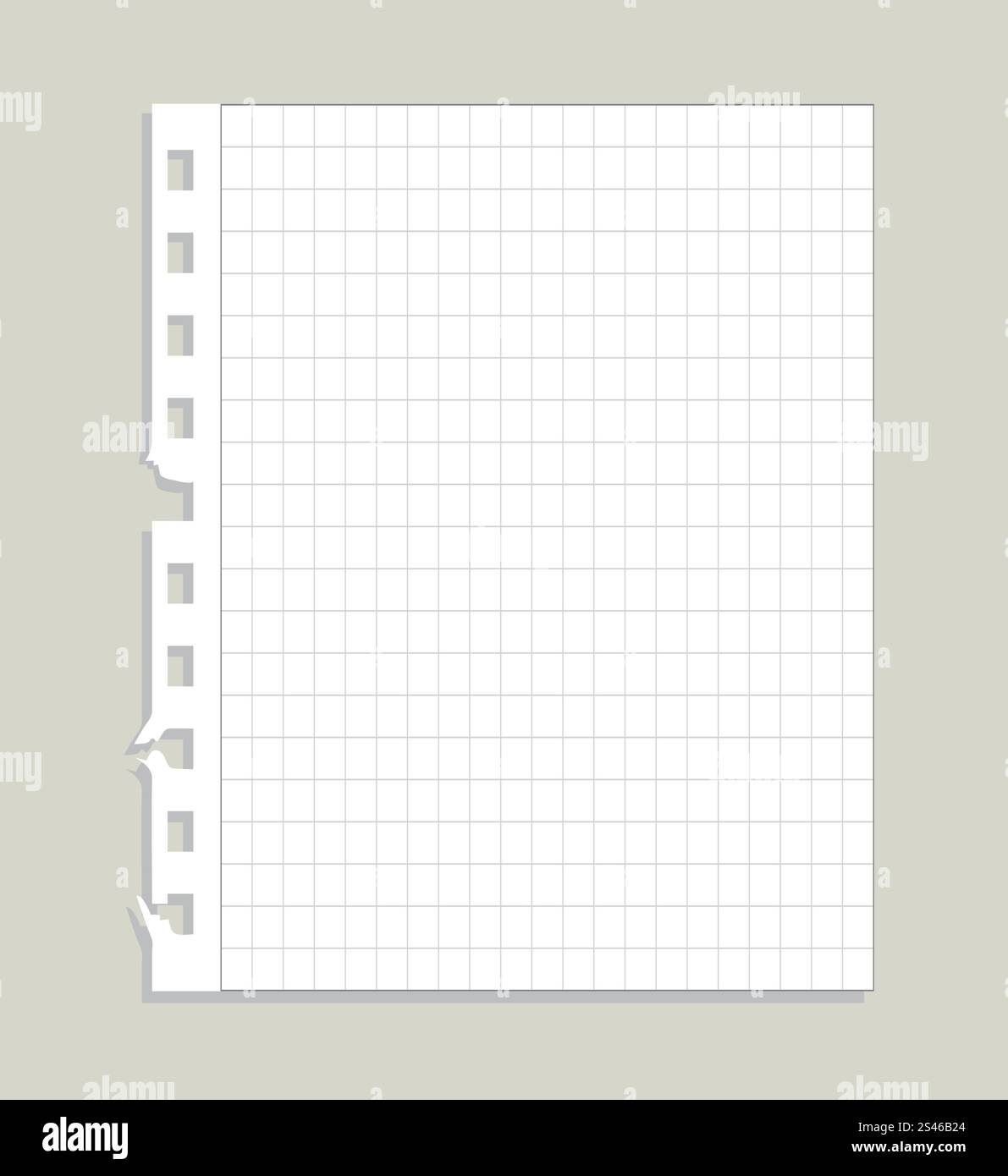 Illustration of blank ripped paper isoalted on white background Stock ...