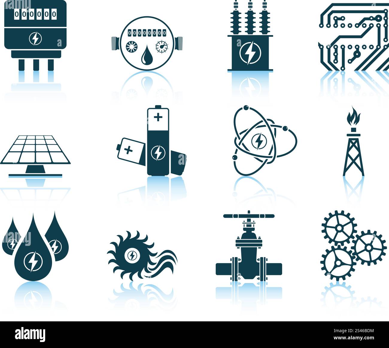 Set of energy icons. EPS 10 vector illustration without transparency ...