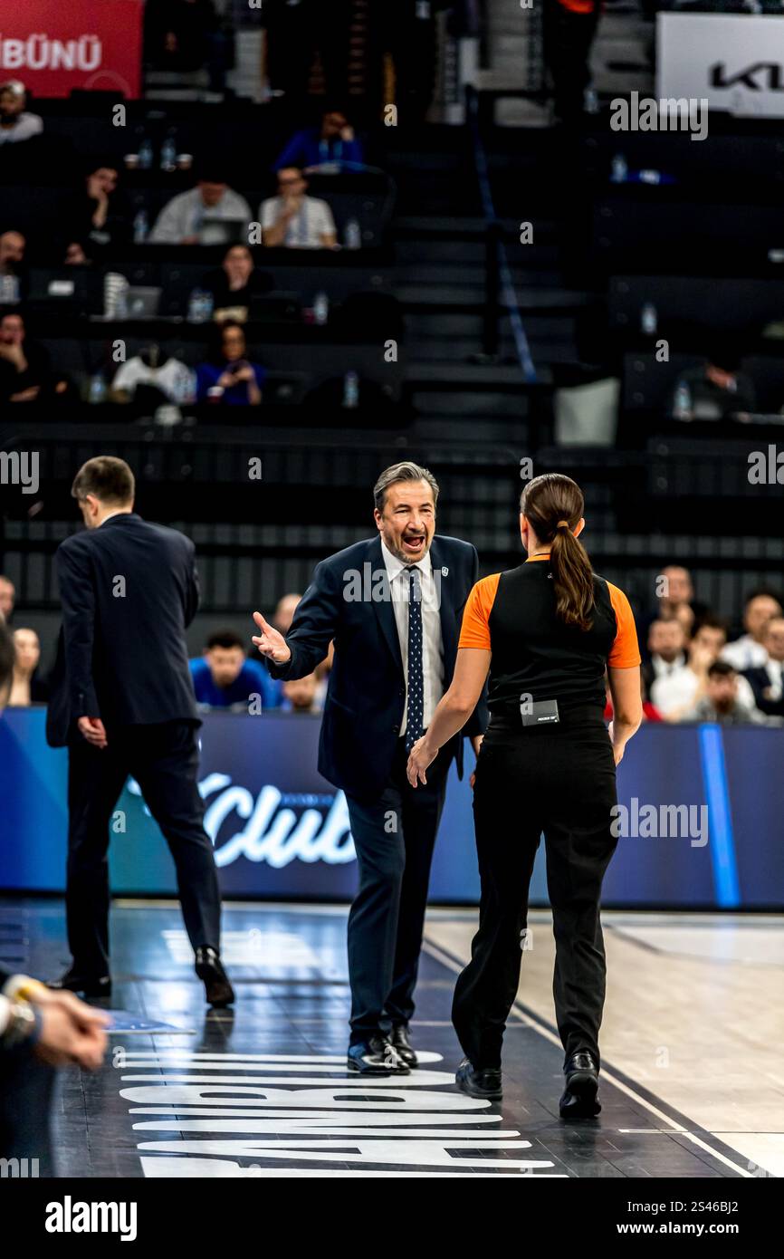 LUCA BANCHI , the Head Coach of Anadolu Efes having a conversation with ...