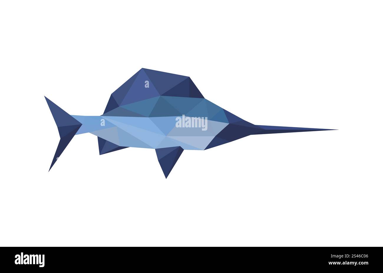 Illustration of origami sword fish isolated on white background Stock ...