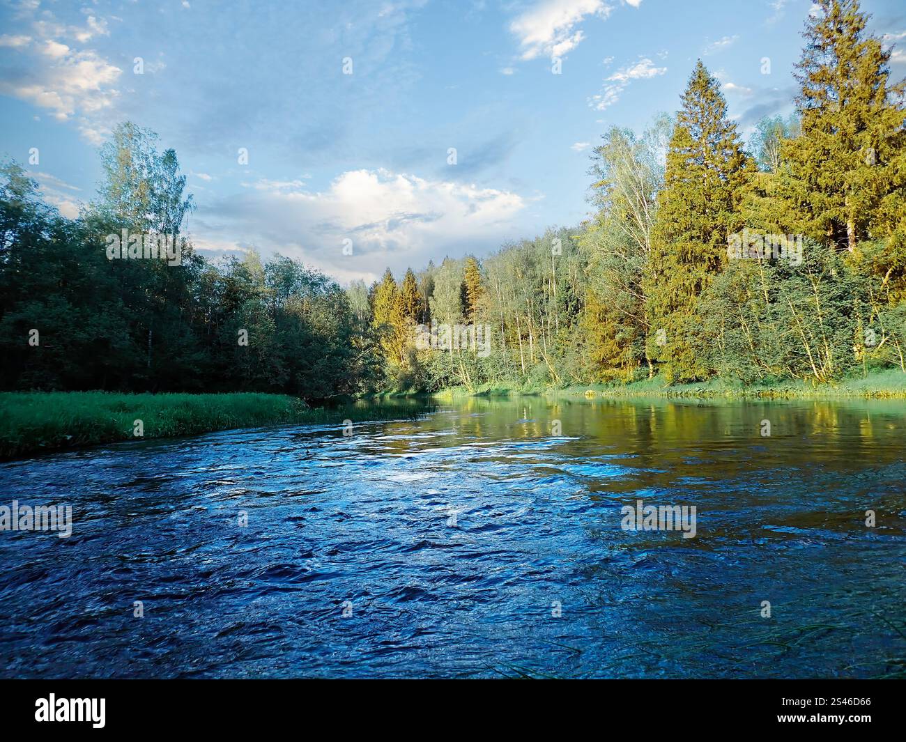 Exploring the Remote Beauty of the Upper Volga River in Russia Stock ...