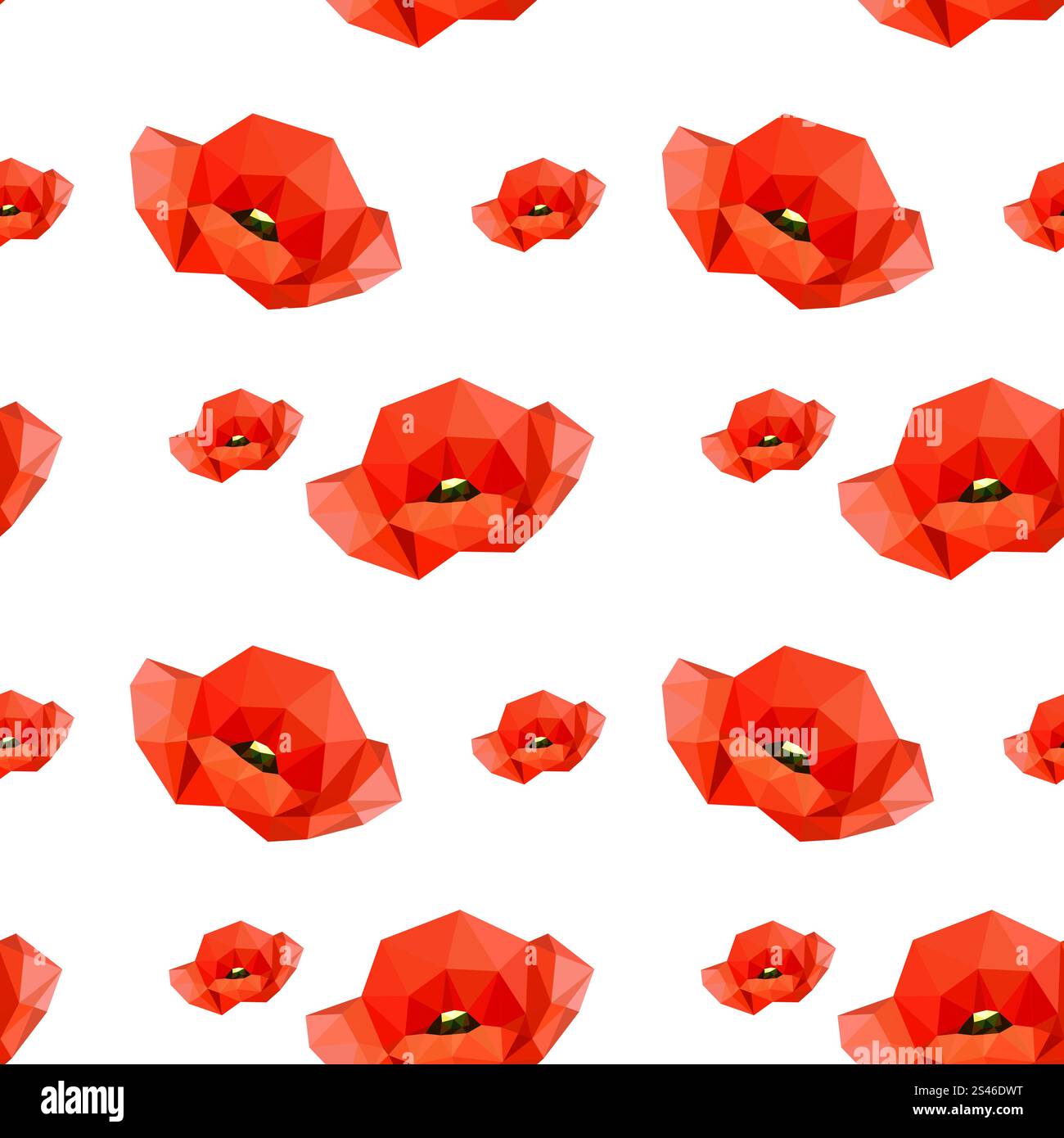 Illustration of seamless pattern with red poppies Stock Vector Image ...