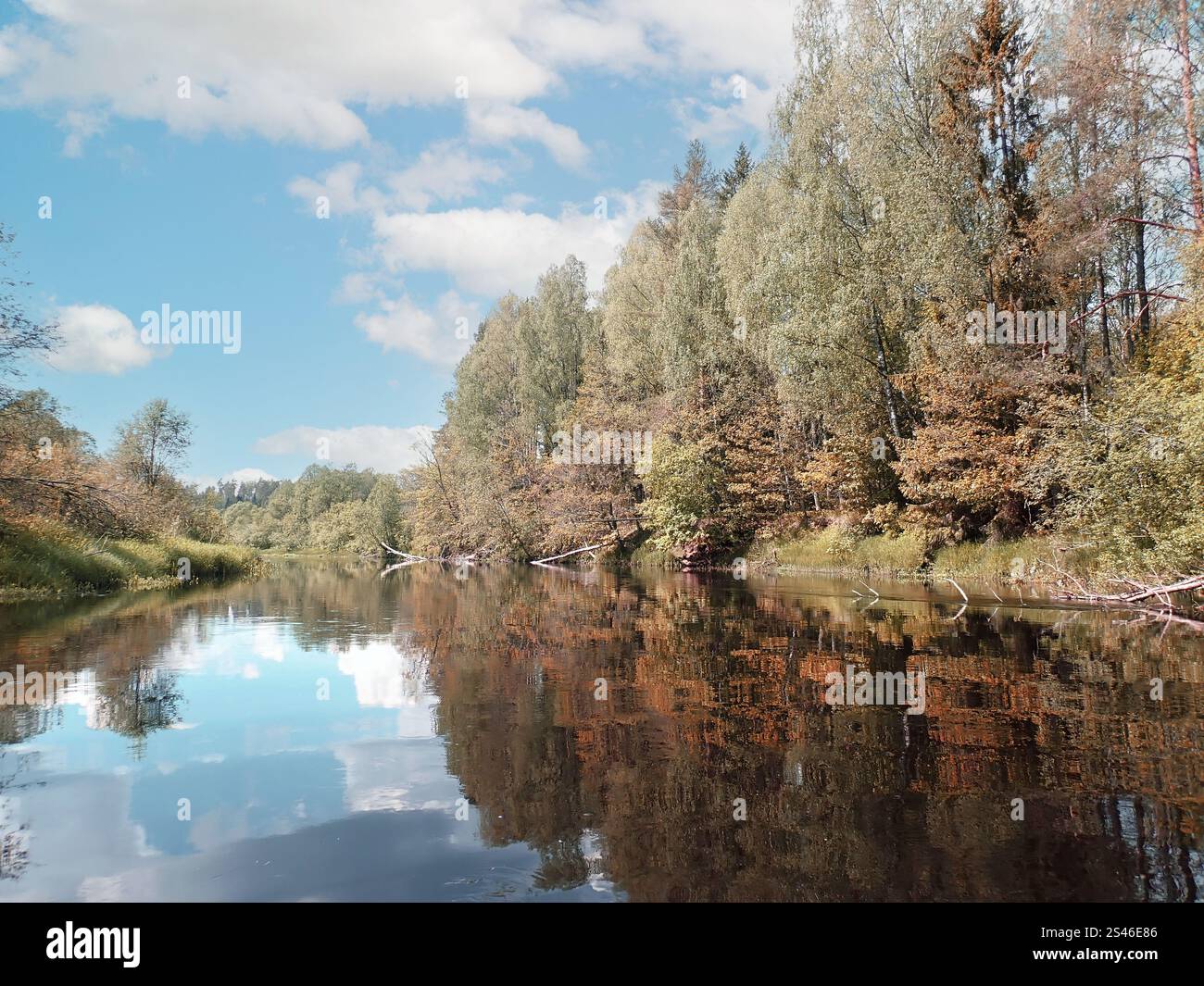 Exploring the Remote Beauty of the Upper Volga River in Russia Stock ...