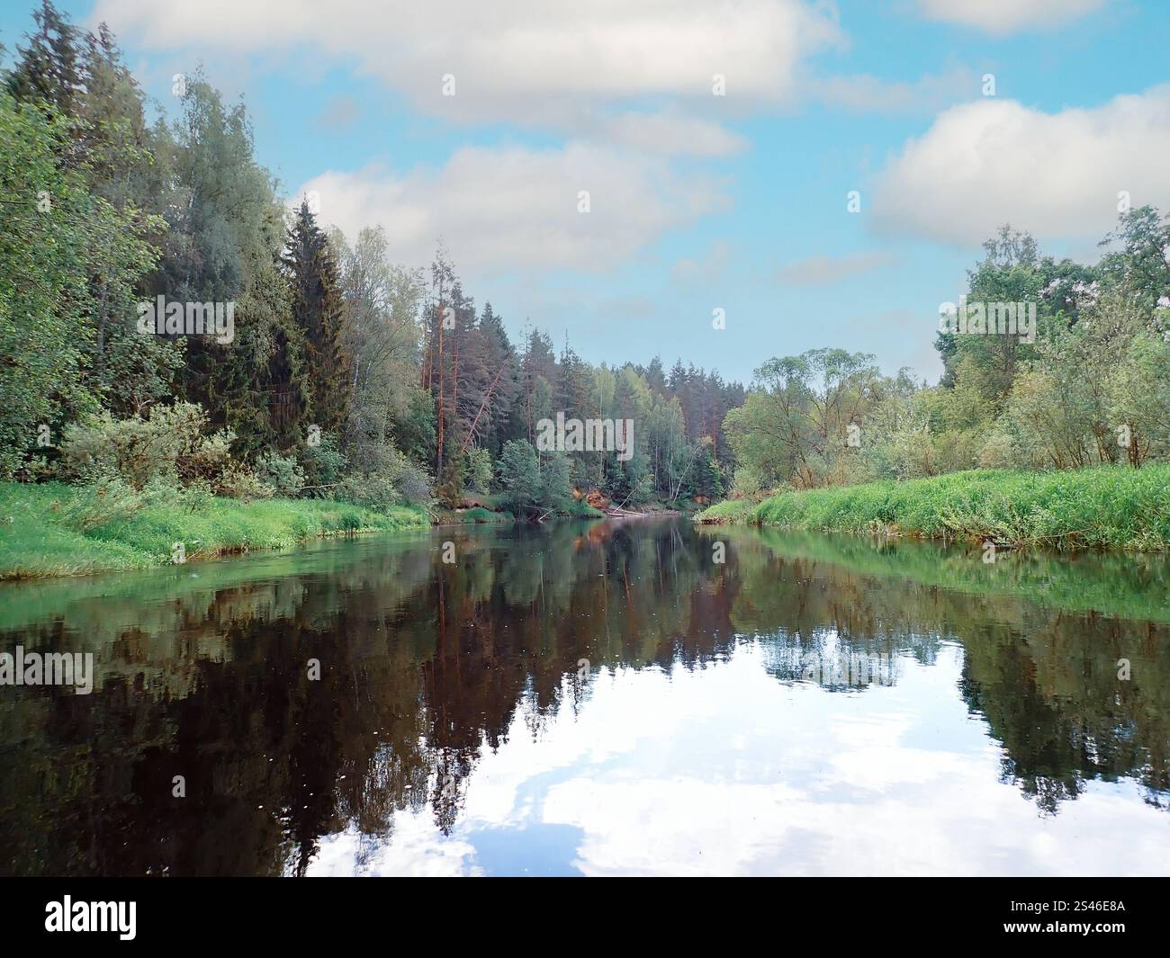 Exploring the Remote Beauty of the Upper Volga River in Russia Stock ...