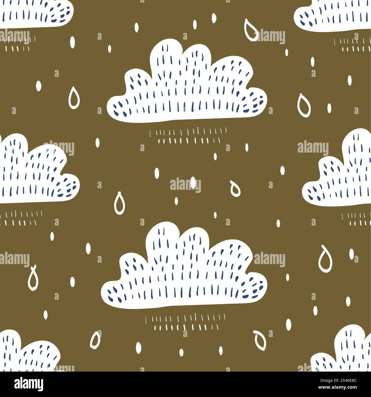 Seamless background with retro cartoon clouds on brown background Stock ...