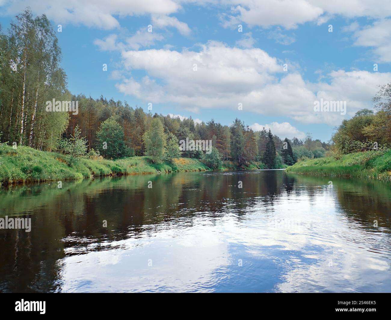 Exploring the Remote Beauty of the Upper Volga River in Russia Stock ...