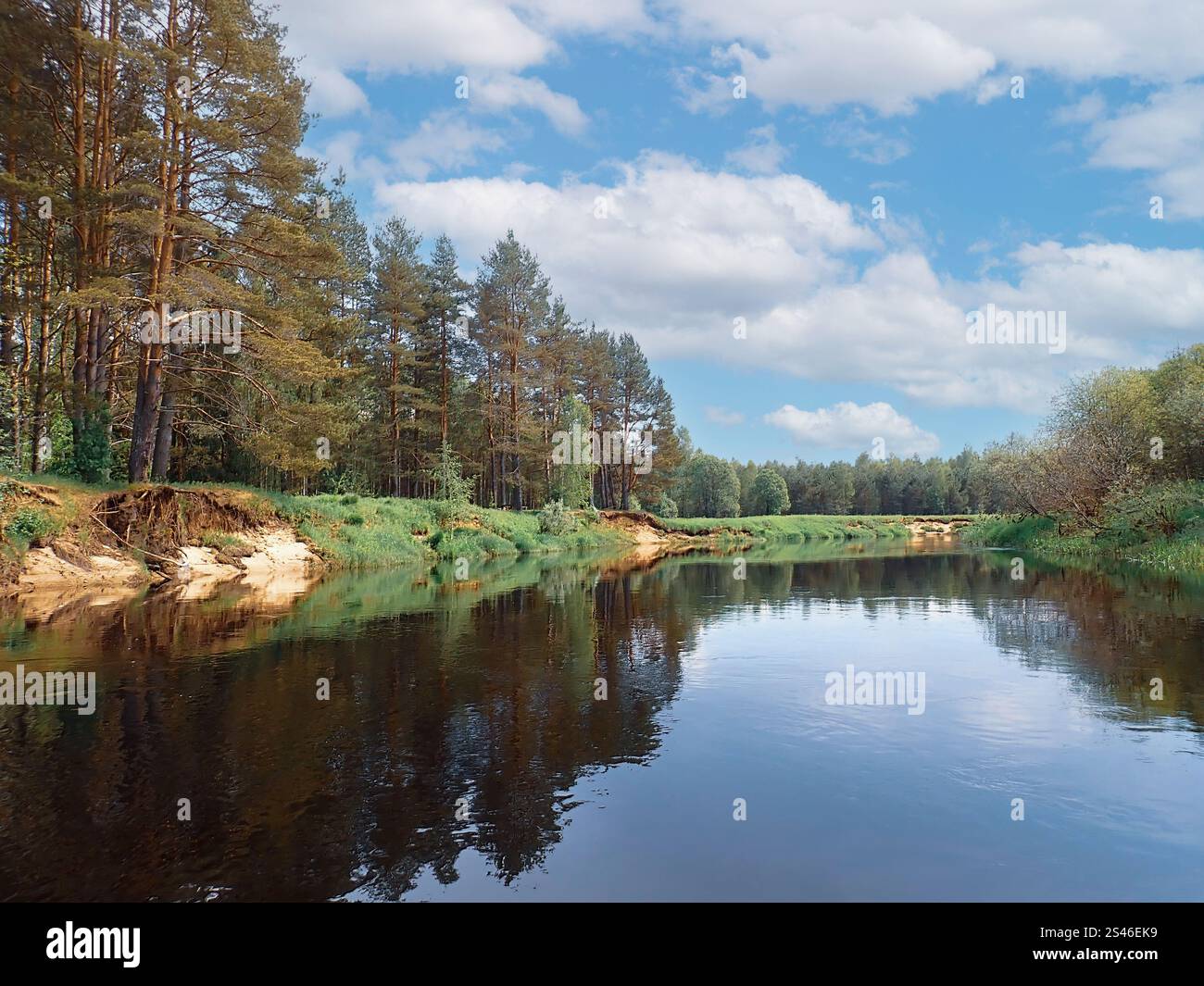 Exploring the Remote Beauty of the Upper Volga River in Russia Stock ...
