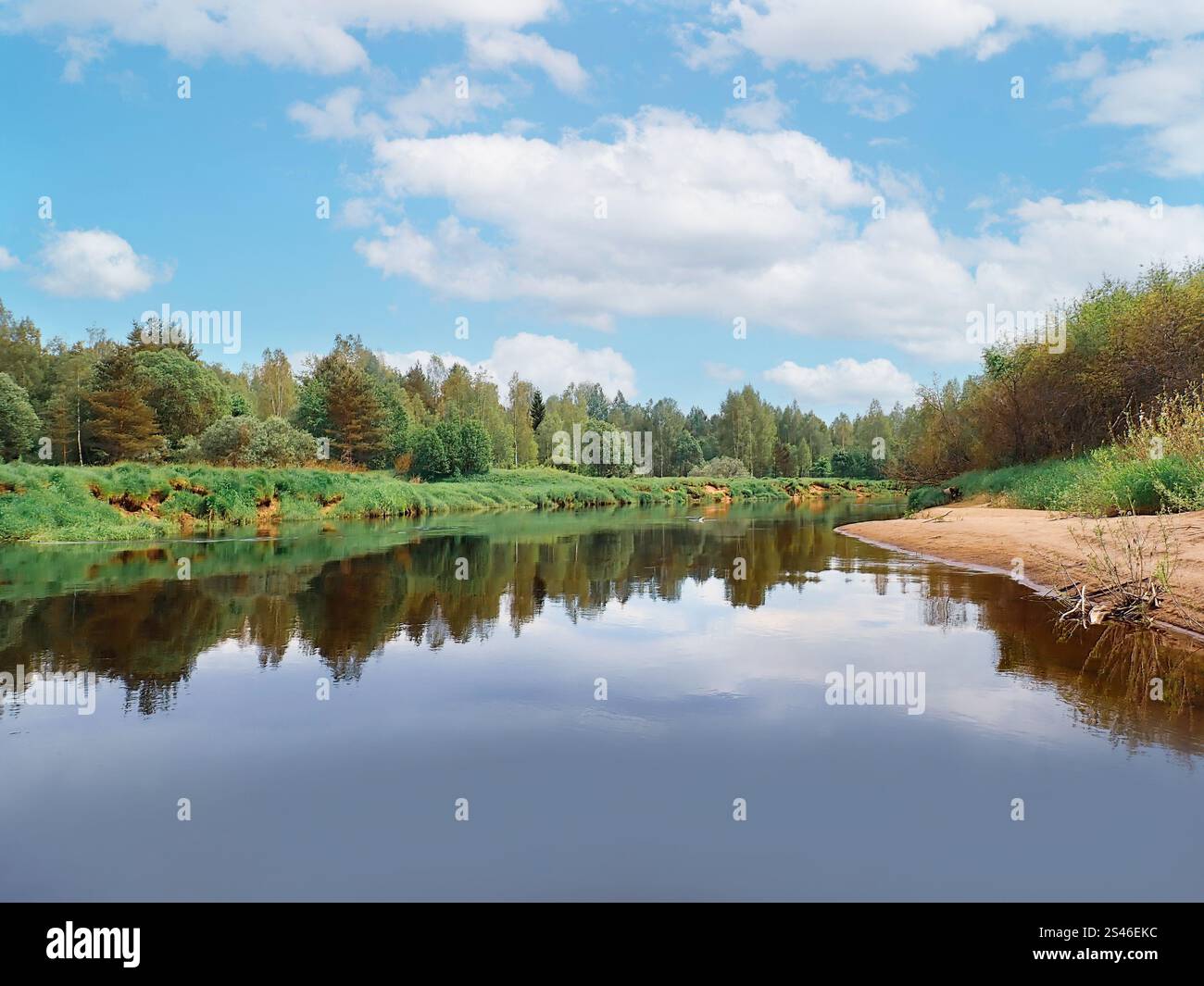 Exploring the Remote Beauty of the Upper Volga River in Russia Stock ...