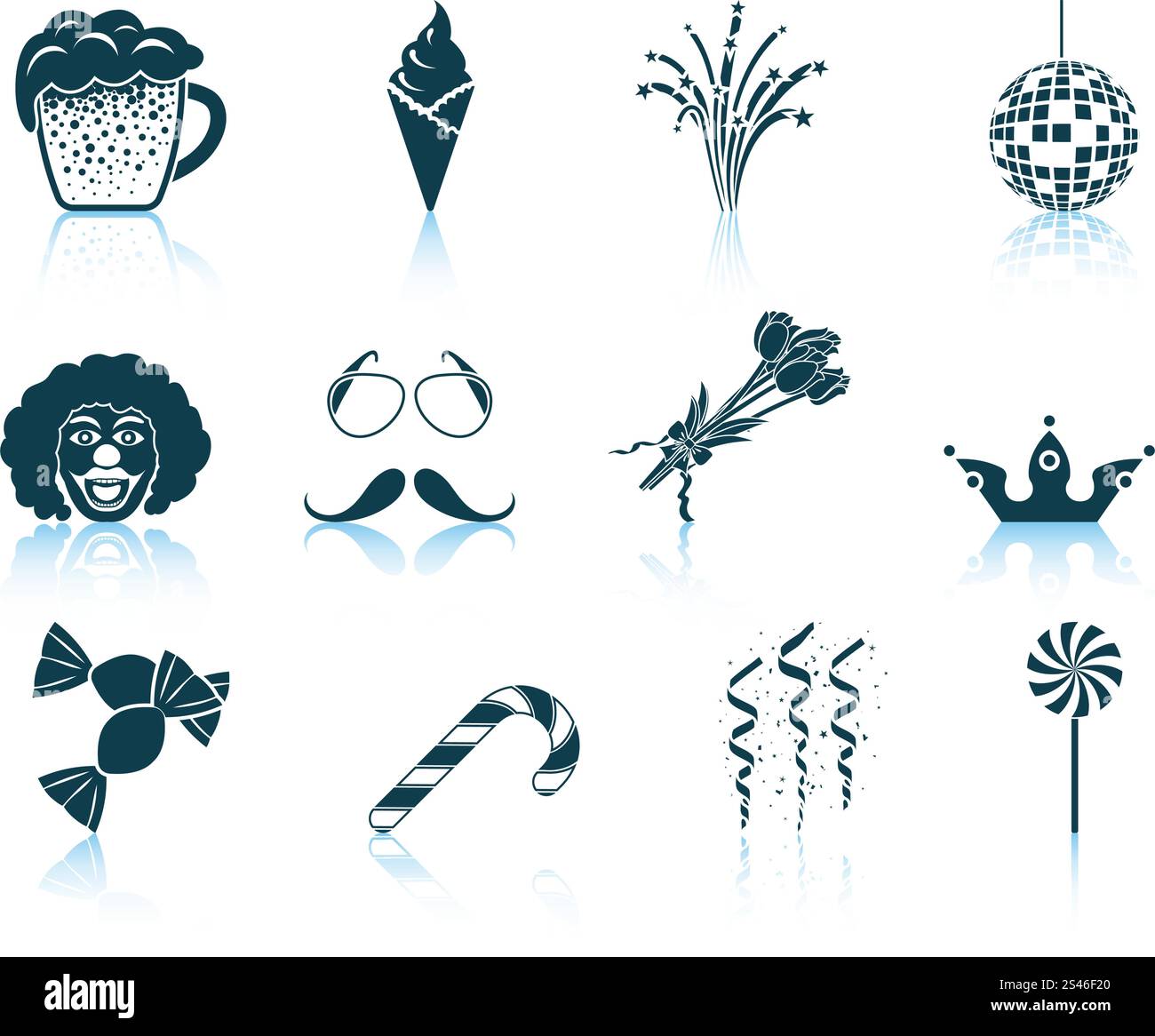 Set of celebration icons. EPS 10 vector illustration without ...