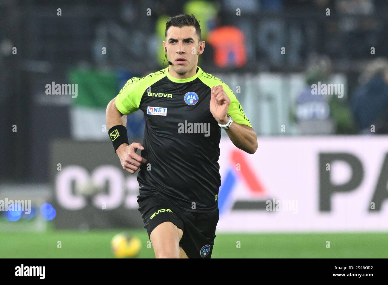 Rome, Italy. 10th Jan, 2025. The referee of the match Paride Tremolada ...