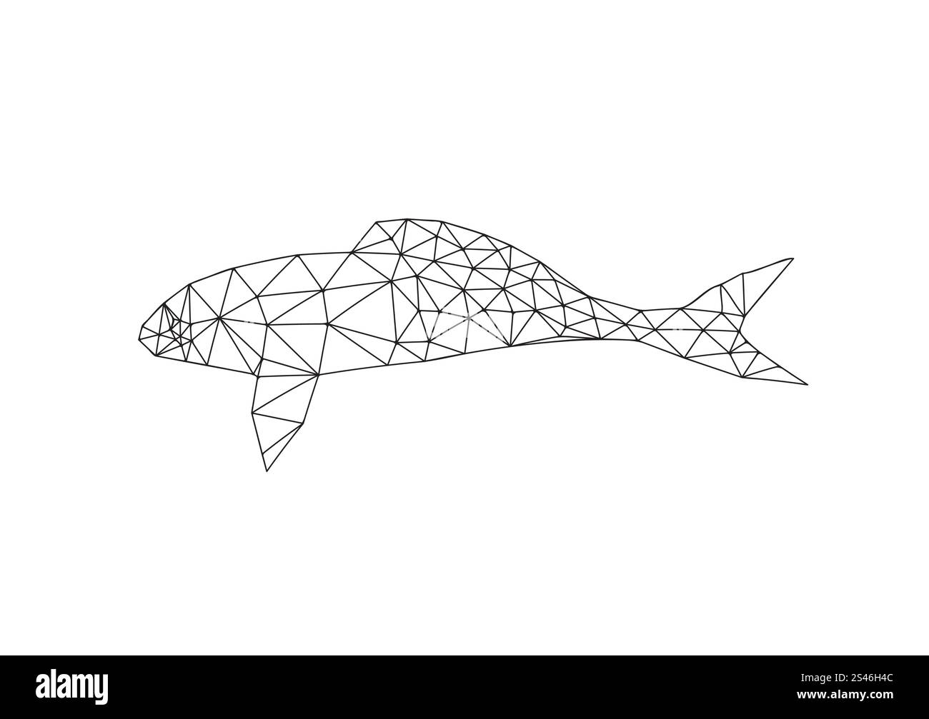 Illustration of origami fish outline isolated on white background Stock ...