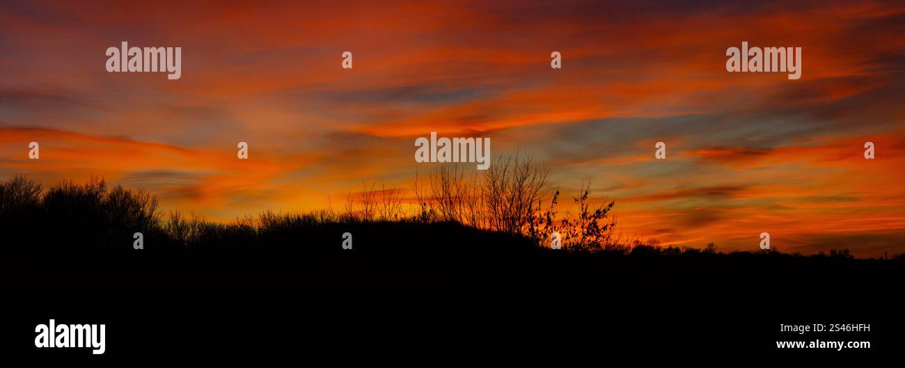 Scenic dramatic view after sunset sky. Twilight sky. Dark horizon of ...