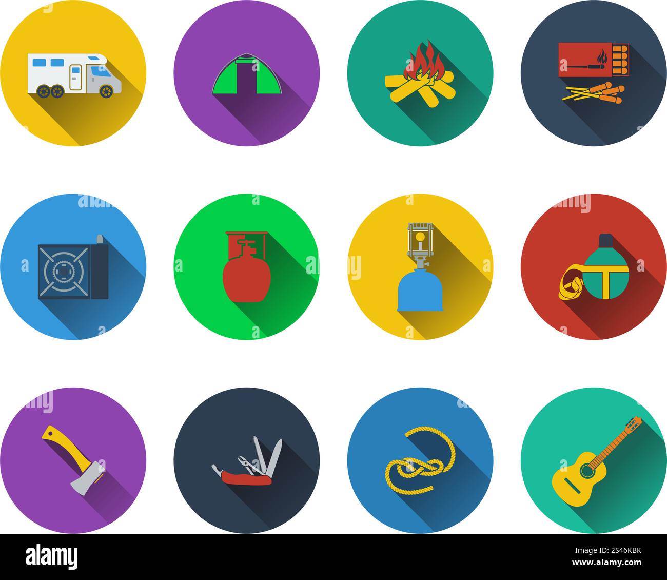 Set of camping icons in flat design Stock Vector Image & Art - Alamy