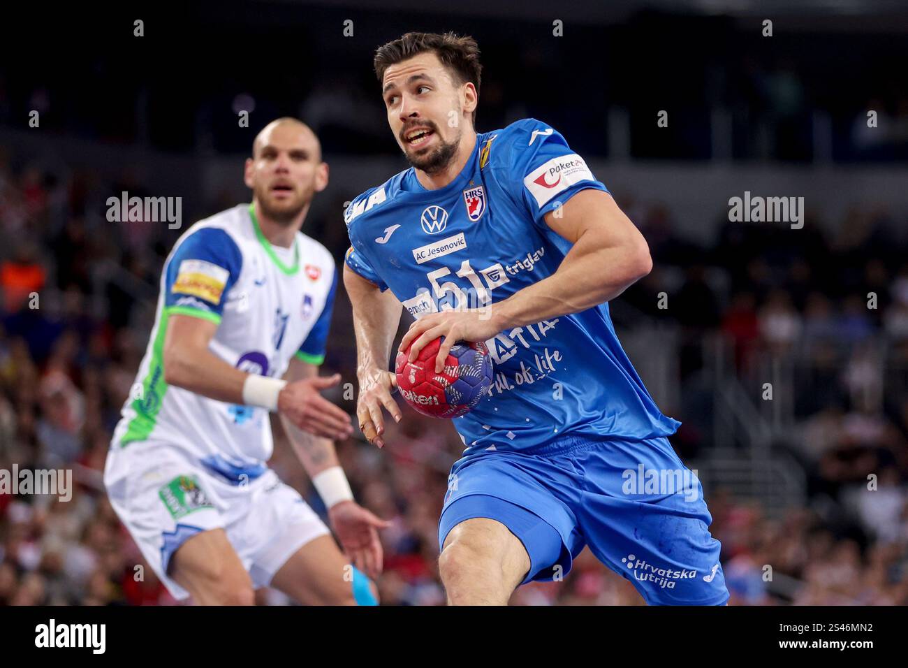 Zagreb, Croatia. 10th Jan, 2025. Ivan Martinovic of Croatia in action ...