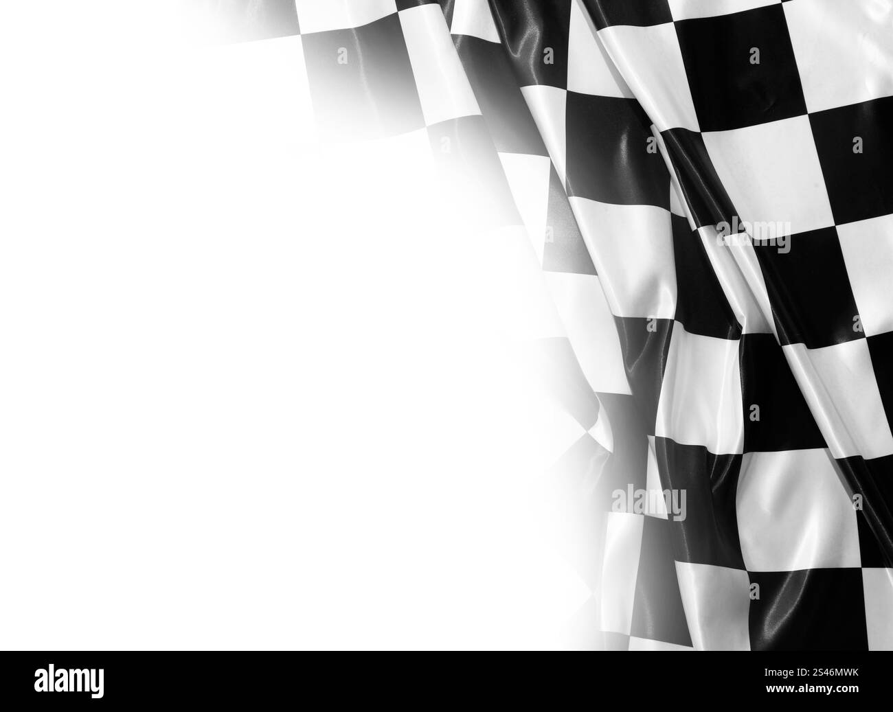 Racing flag with black and white checkers on white background Stock ...