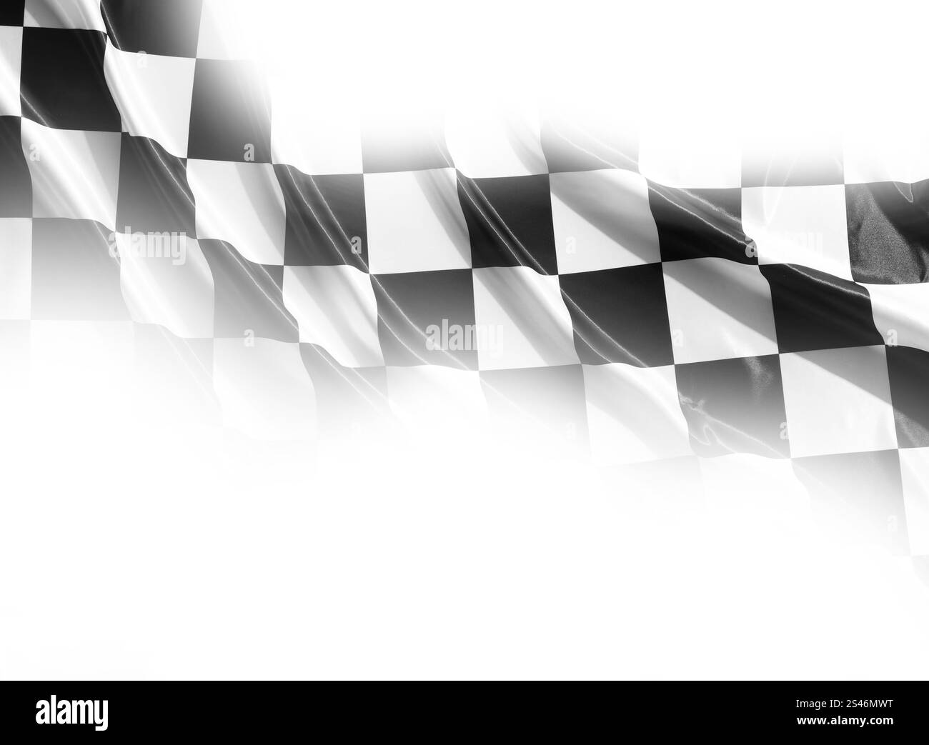 Racing flag with black and white checkers on white background Stock ...