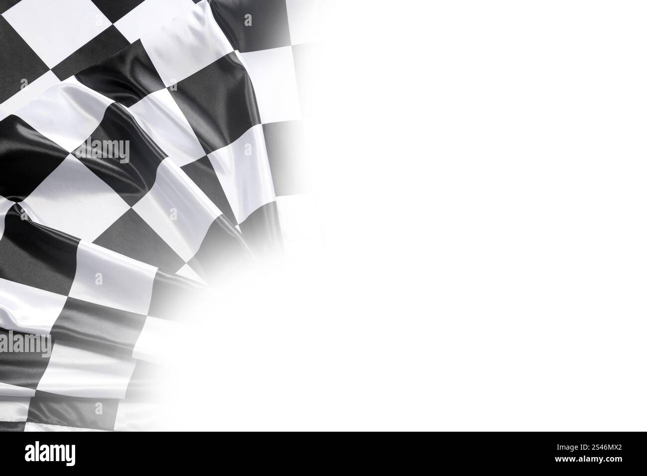 Racing flag with black and white checkers on white background Stock ...
