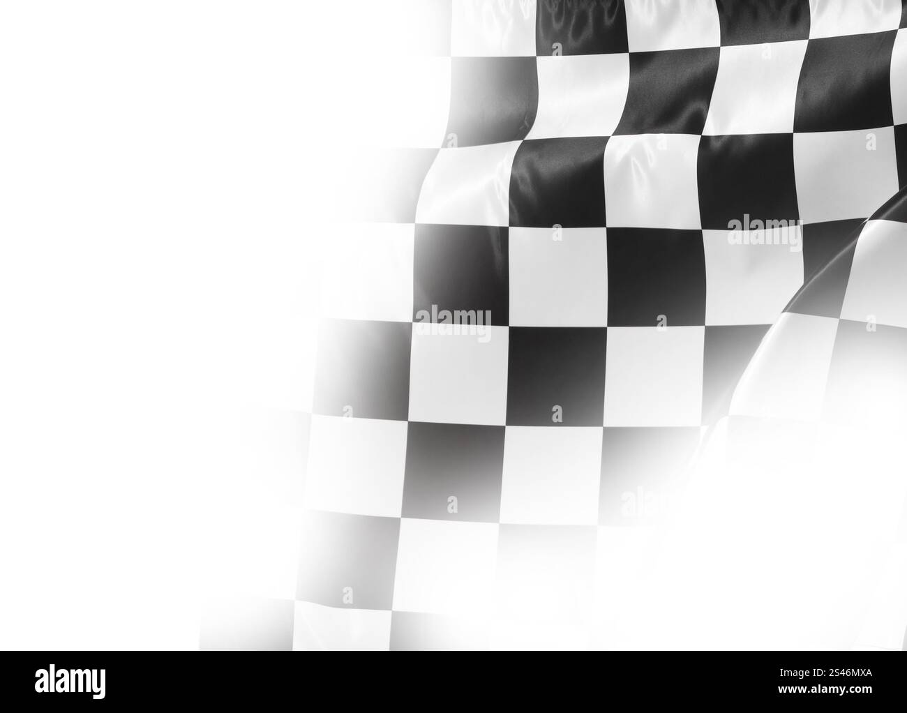 Racing flag with black and white checkers on white background Stock ...