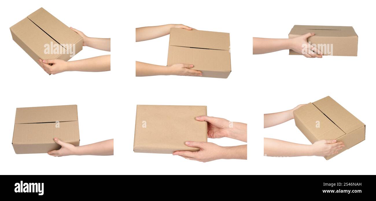 Woman sending parcel Cut Out Stock Images & Pictures - Alamy