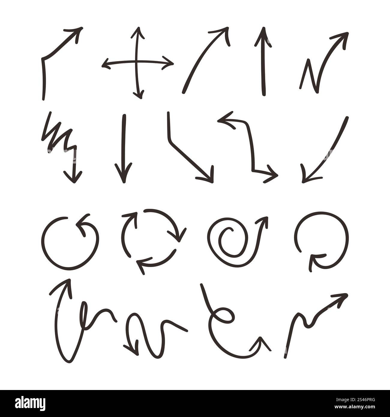 Set of 18 hand drawn arows isolated on white background Stock Vector ...