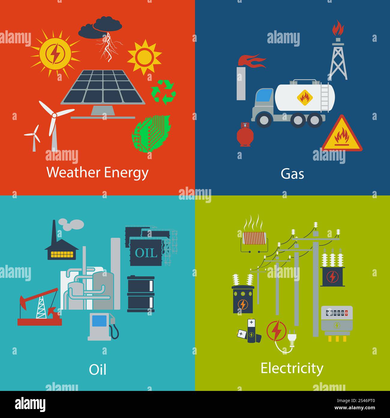 Set of Energy and Industrial designs Stock Vector Image & Art - Alamy