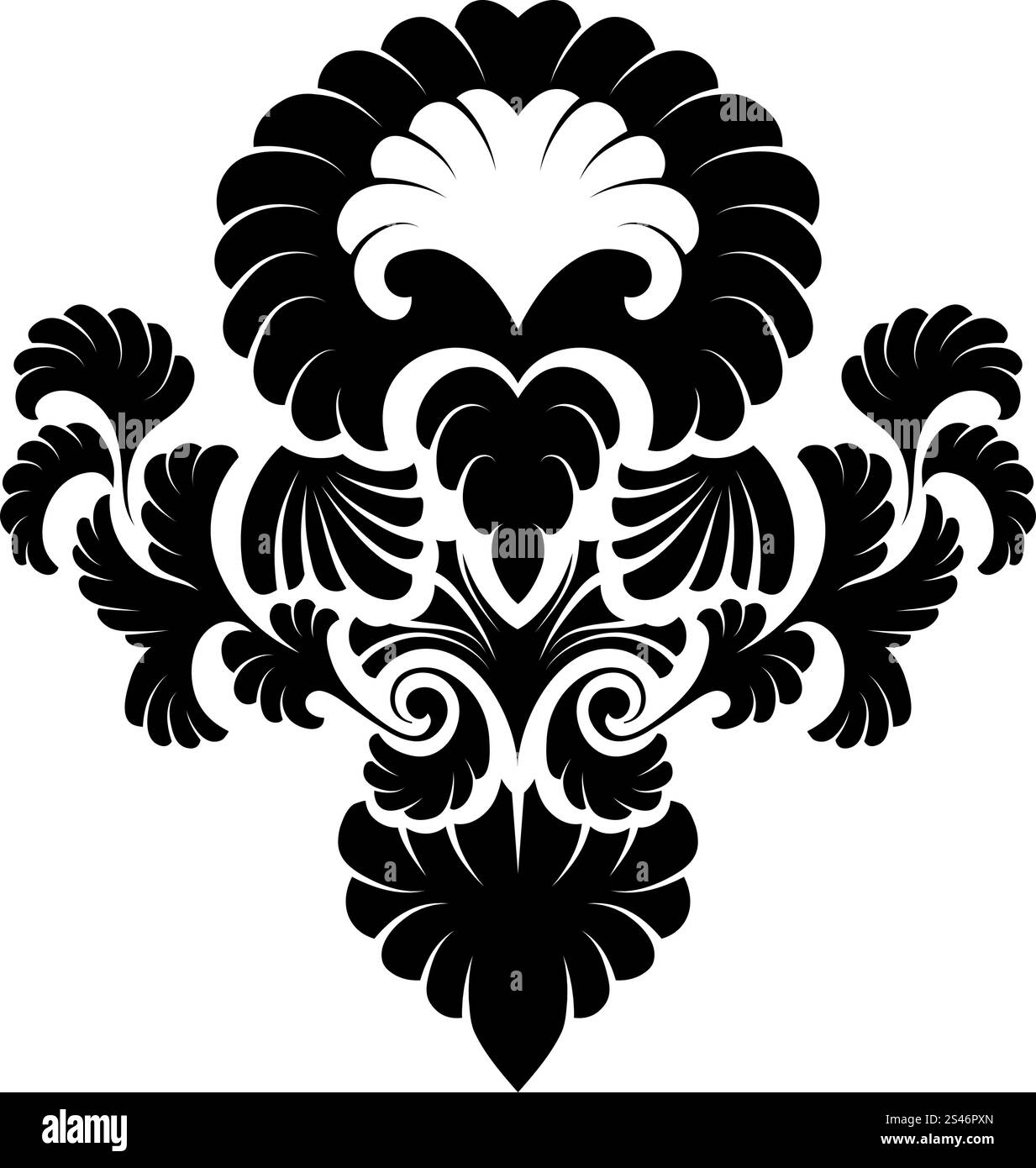 Emblem in Damask Style Over White Background Stock Vector Image & Art ...