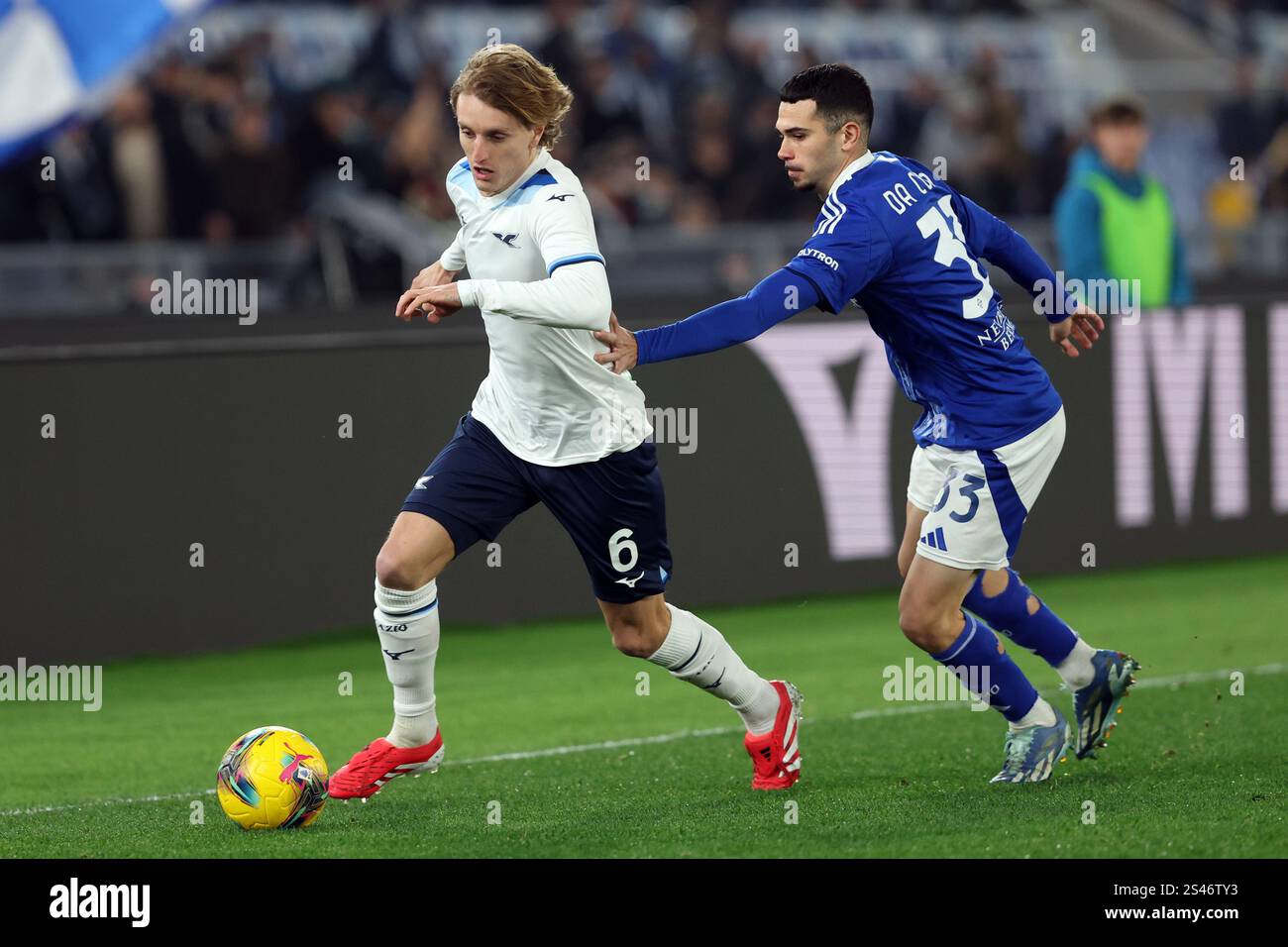 Rome, Italy. 10th Jan, 2025. Rome, Italy 10.01.2025 : Nicolo Rovella of Lazio, Lucas Cunha of ...