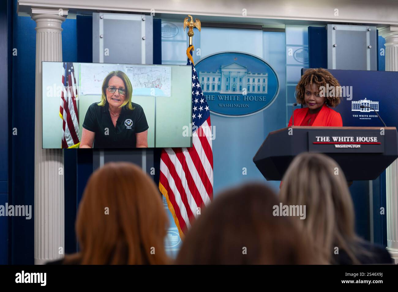 White House press secretary Karine Jean-Pierre and Federal Emergency ...