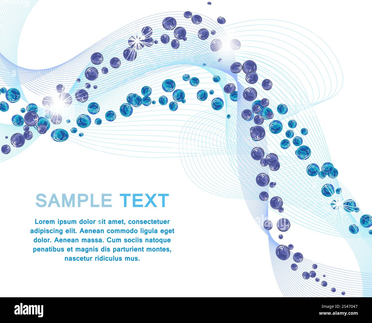 Water lines concept design with bubbles and copy-space Stock Vector ...