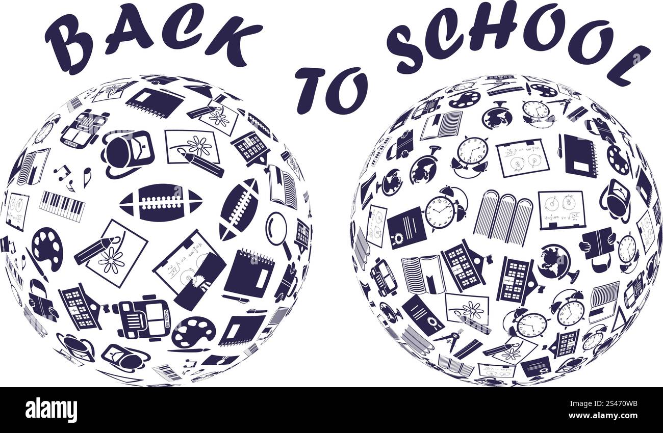 Sphere with doodle education symbols Stock Vector Image & Art - Alamy