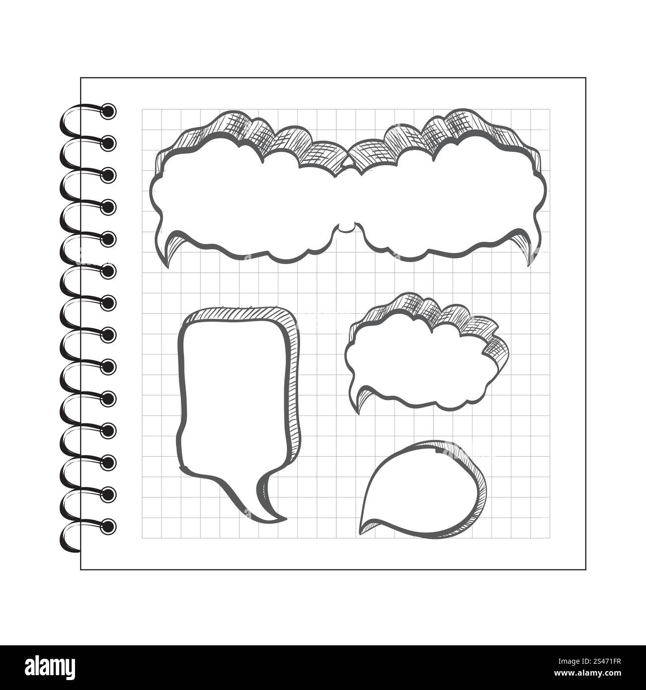 Illustration of scribble speech bubble set Stock Vector Image & Art - Alamy