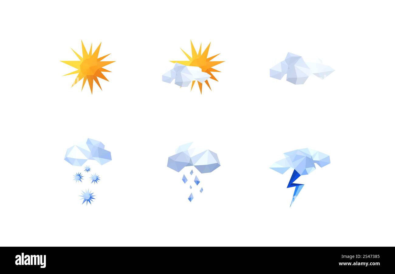 Collection of origami weather icons Stock Vector Image & Art - Alamy