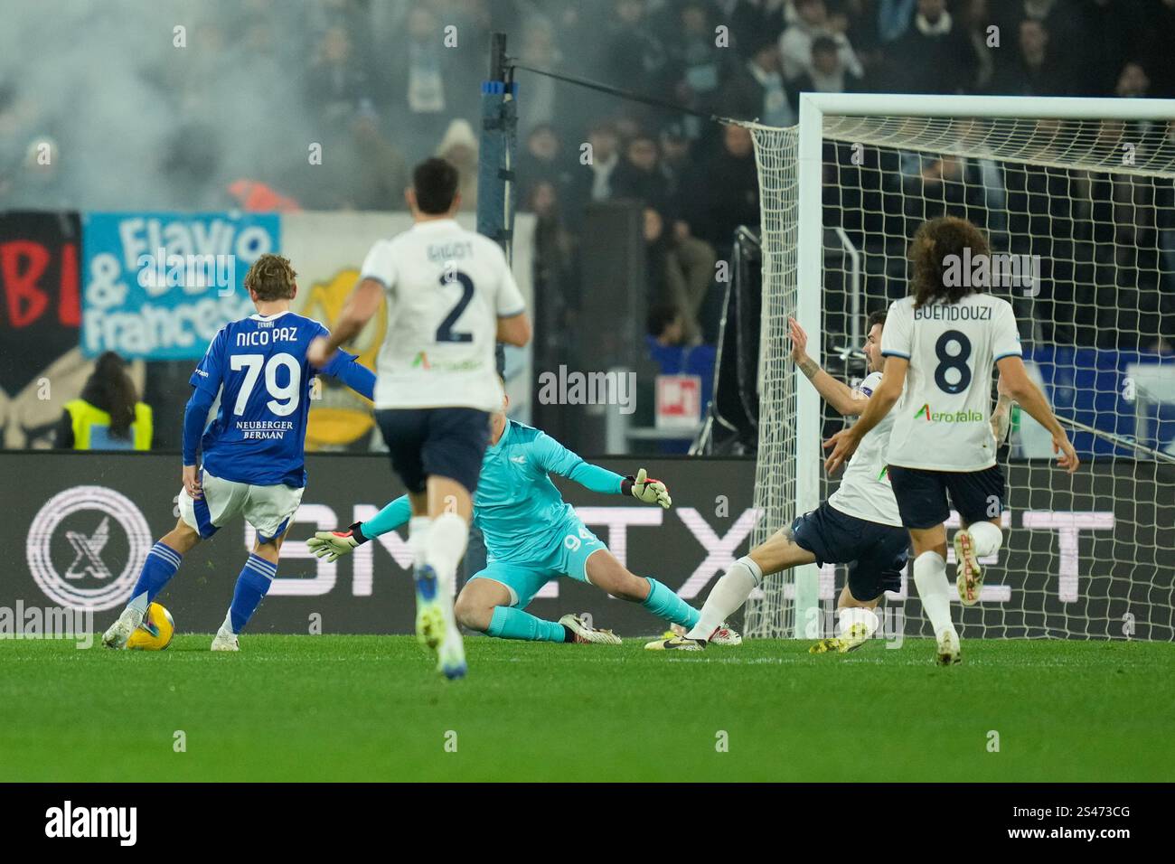 Rome, Italy. 10th Jan, 2025. Nico Paz of Como 1907 during the Serie A Enilive match between SS ...