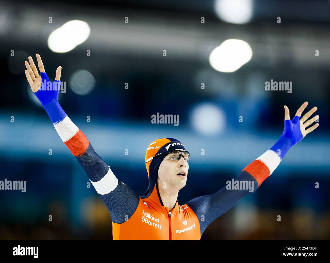 HEERENVEEN - Jenning De Boo (Netherlands) reacts after the men's 1000 ...