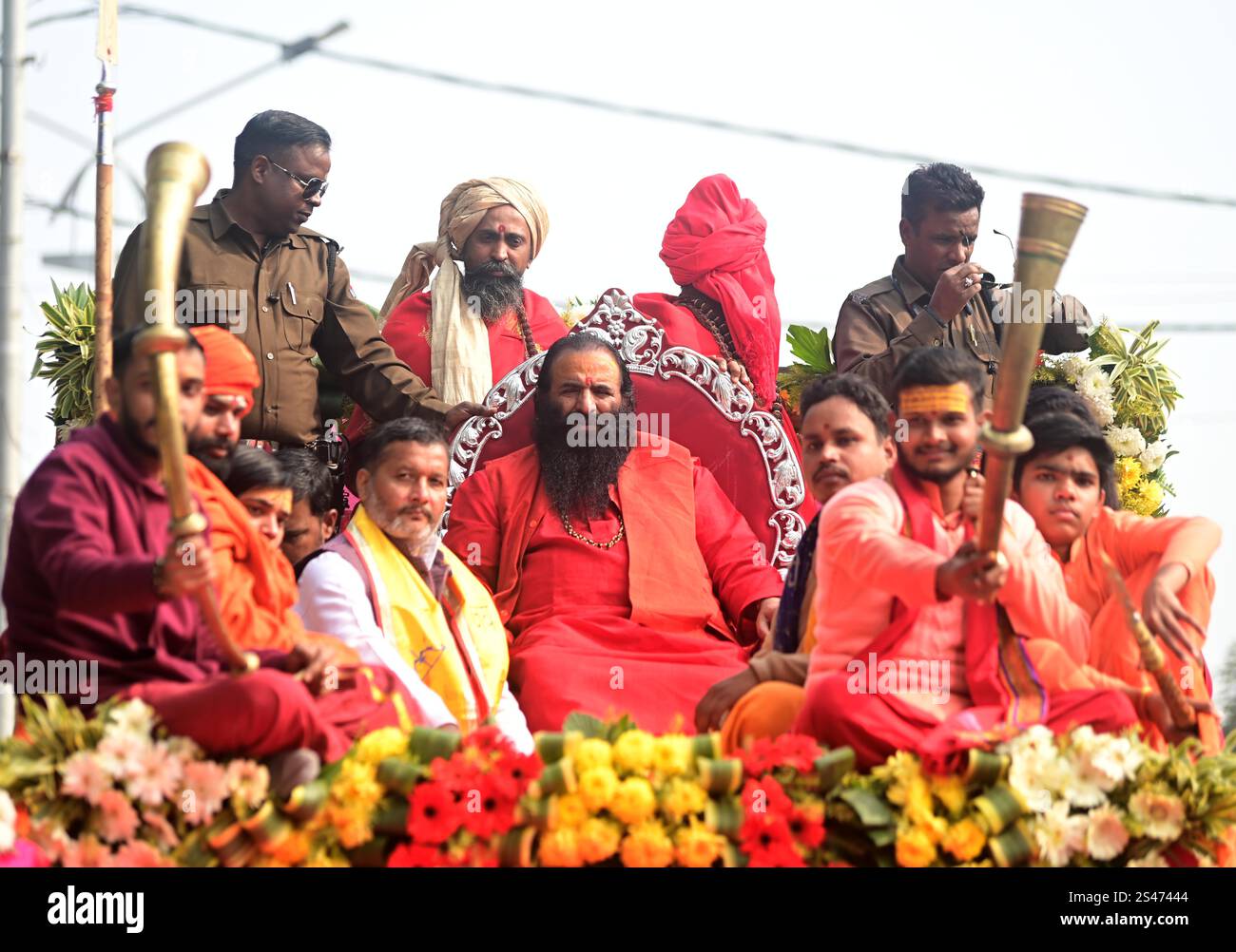 January 10, 2025: Prayagraj: Akhara Parishad President Swami Ravindra ...