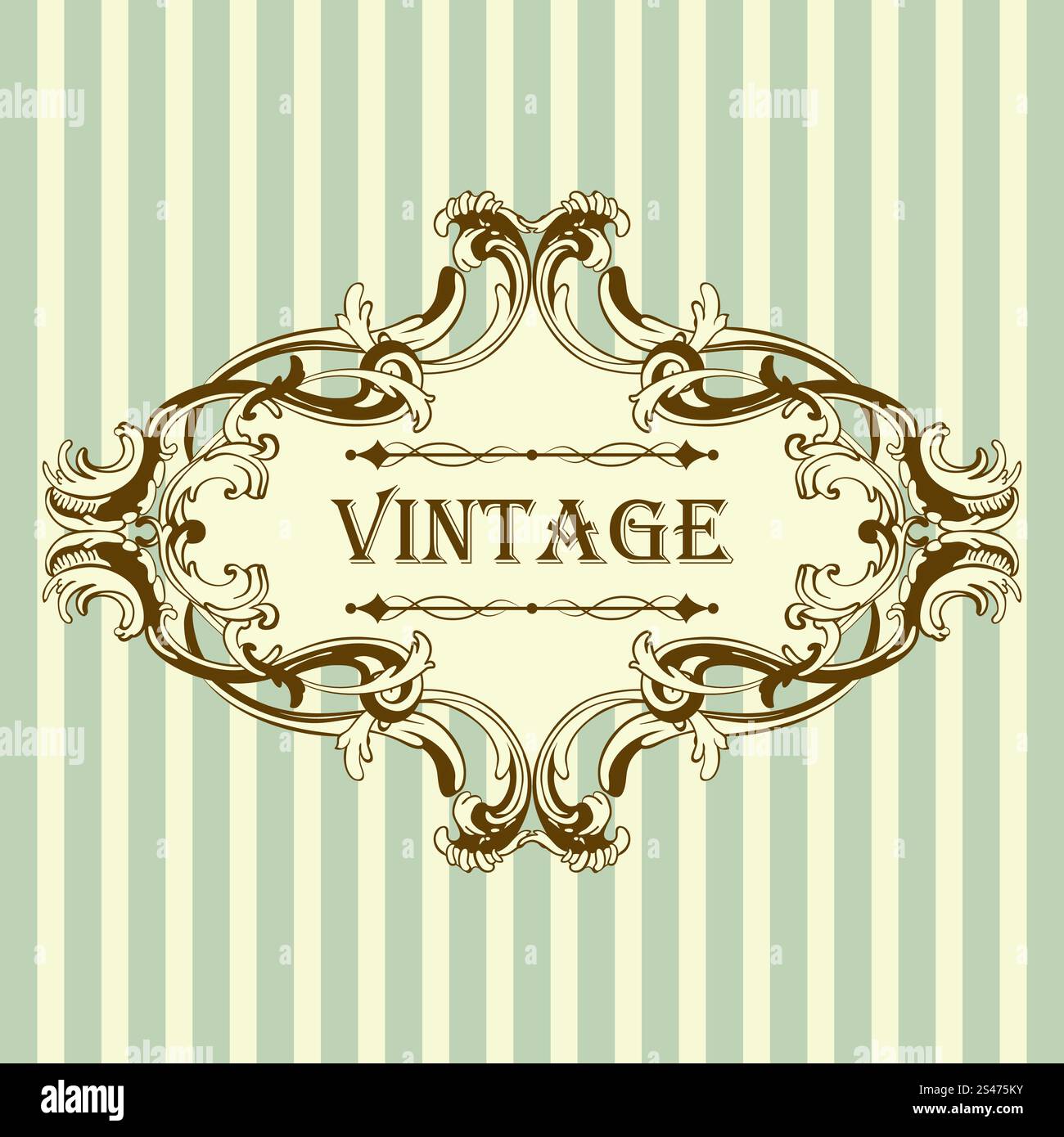 Vintage Frame With Retro Ornament Elements in Antique Rococo Style ...