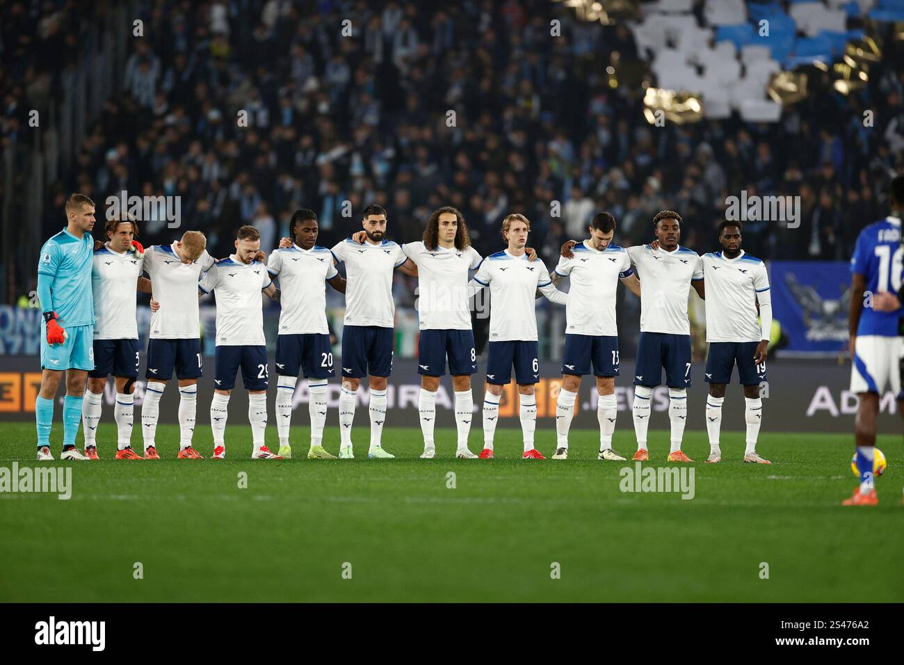 Rome, Lazio, Italy. 10th Jan, 2025. Lazio, players line up during Serie ...