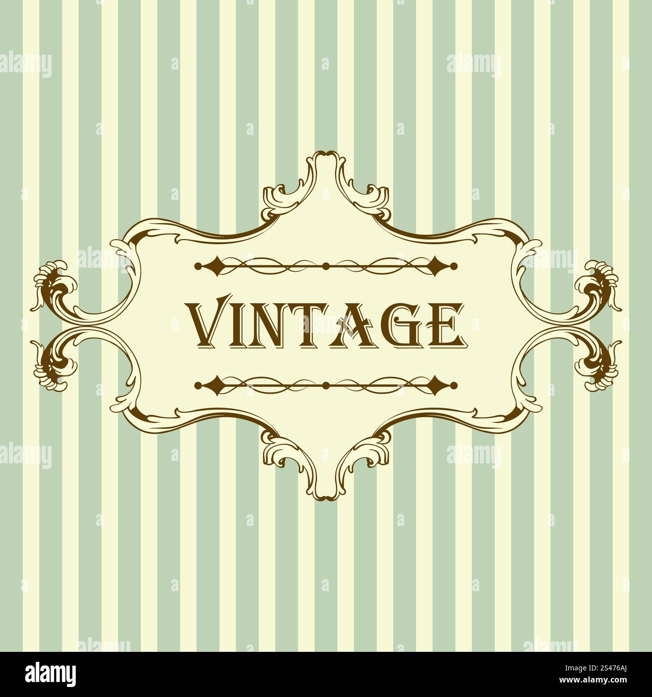 Vintage Frame With Retro Ornament Elements in Antique Rococo Style ...