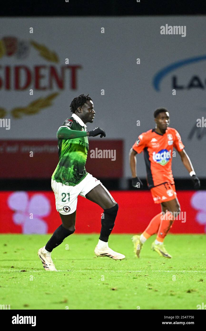 21 Aliou BADJI (red) during the Ligue 2 BKT match between Laval and Red ...