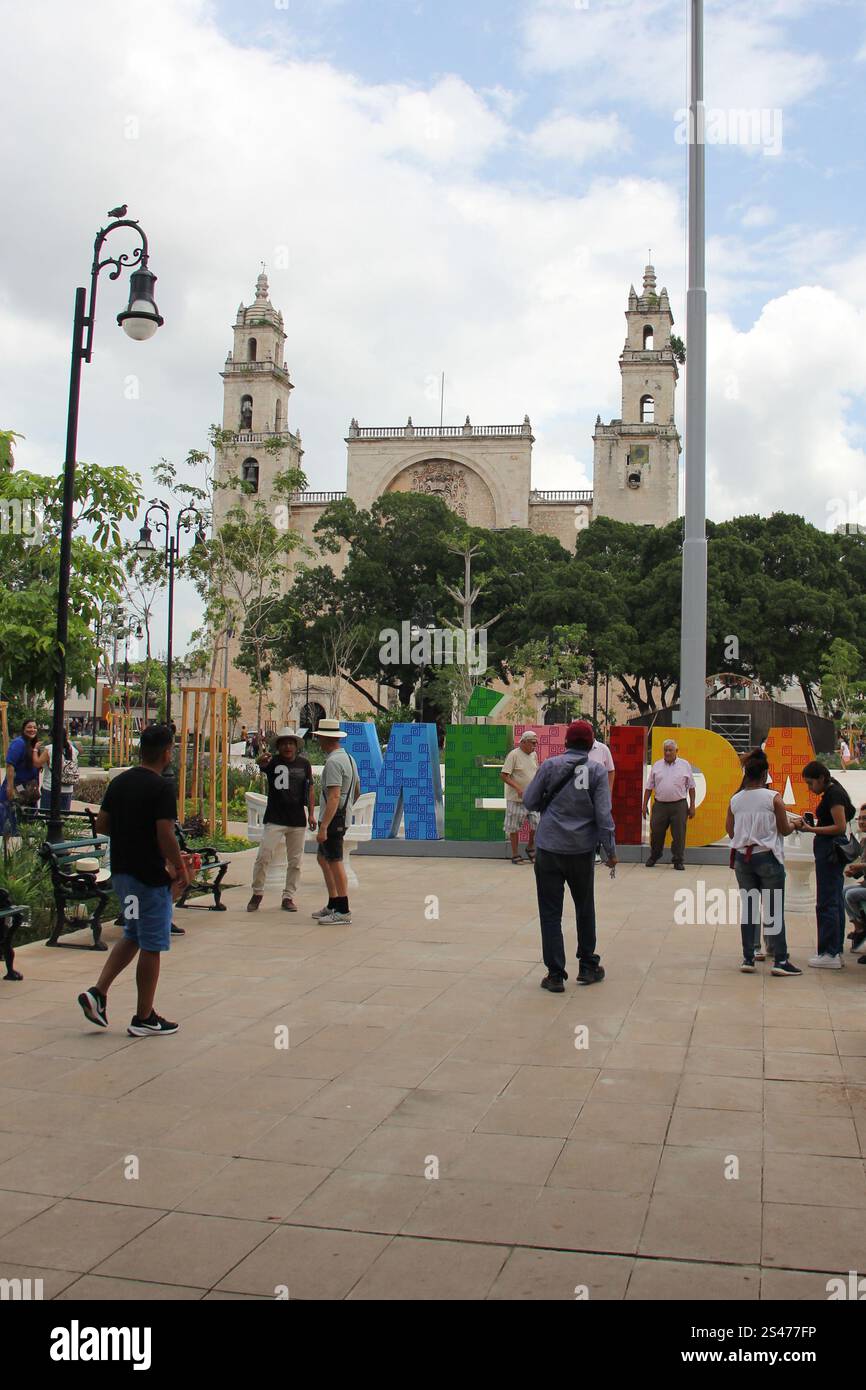 Merida, Yucatan, Mexico - Oct 28 2024: The Yucatan Cathedral, in the ...