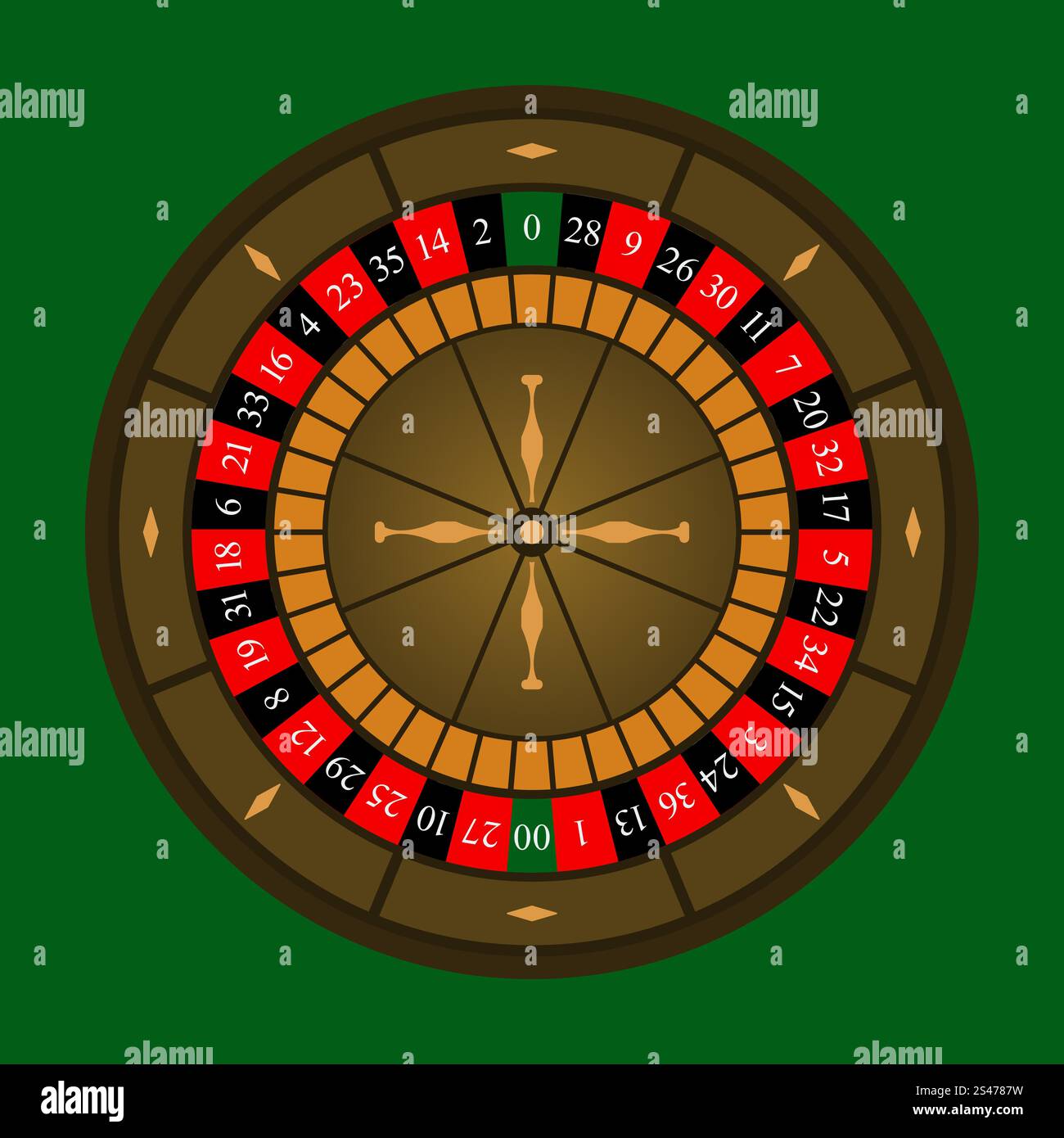 Roulette wheel icon over green background. Vector illustration Stock ...