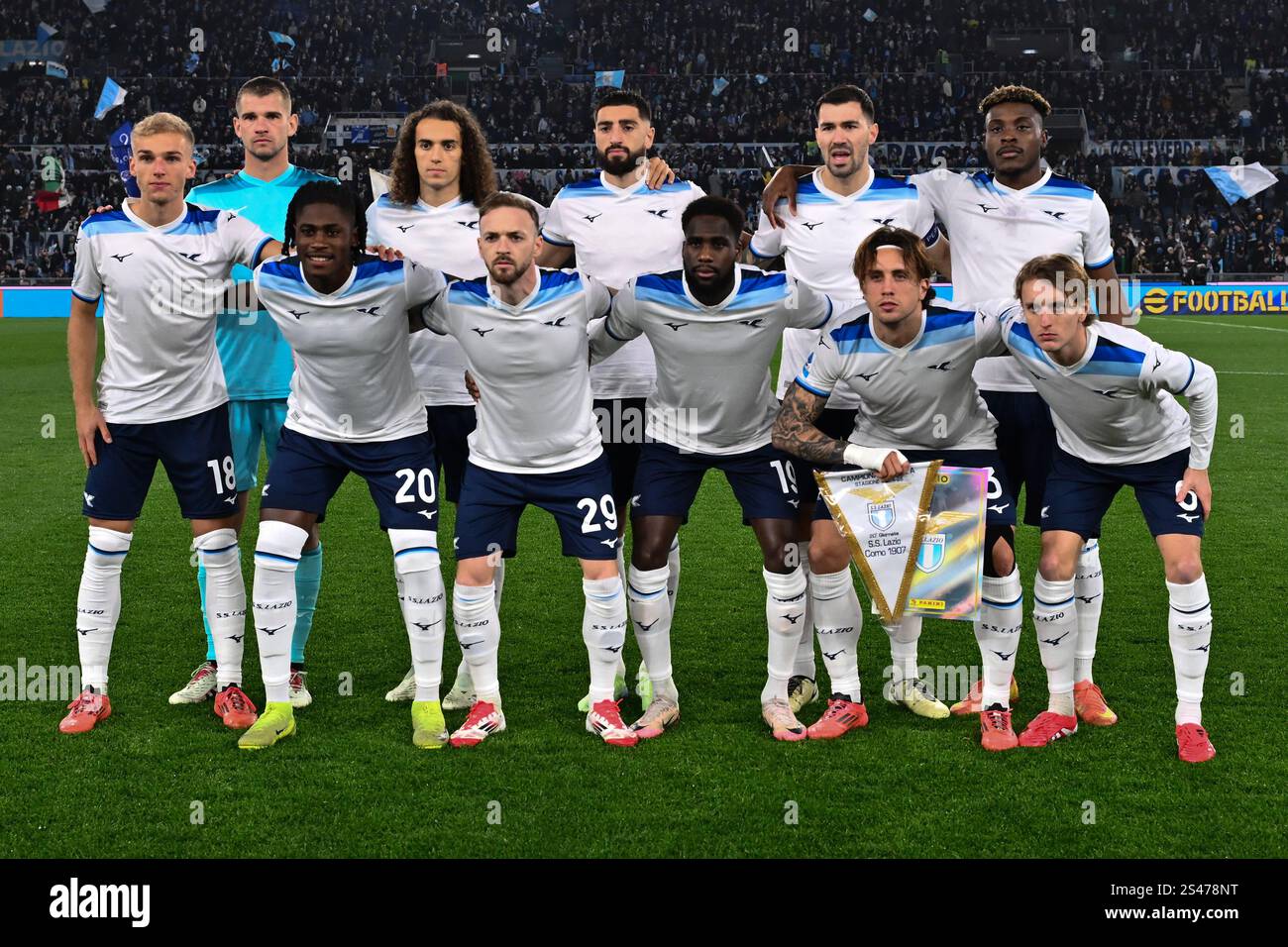 S.S. Lazio players are posing for a team photo during the 20th day of ...
