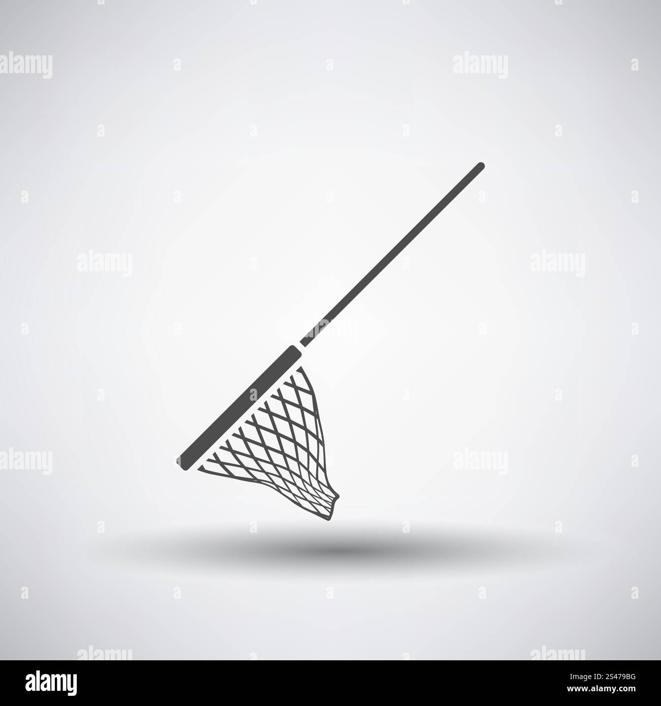 Fishing icon with net over gray background. Vector illustration Stock ...