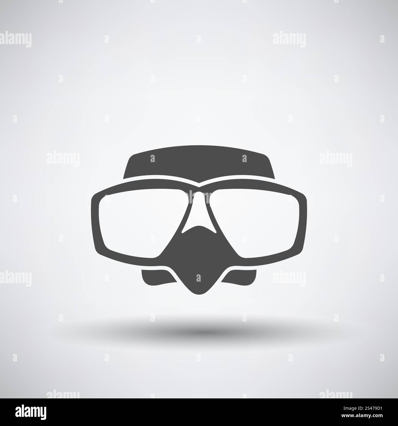Fishing icon with scuba mask over gray background. Vector illustration ...