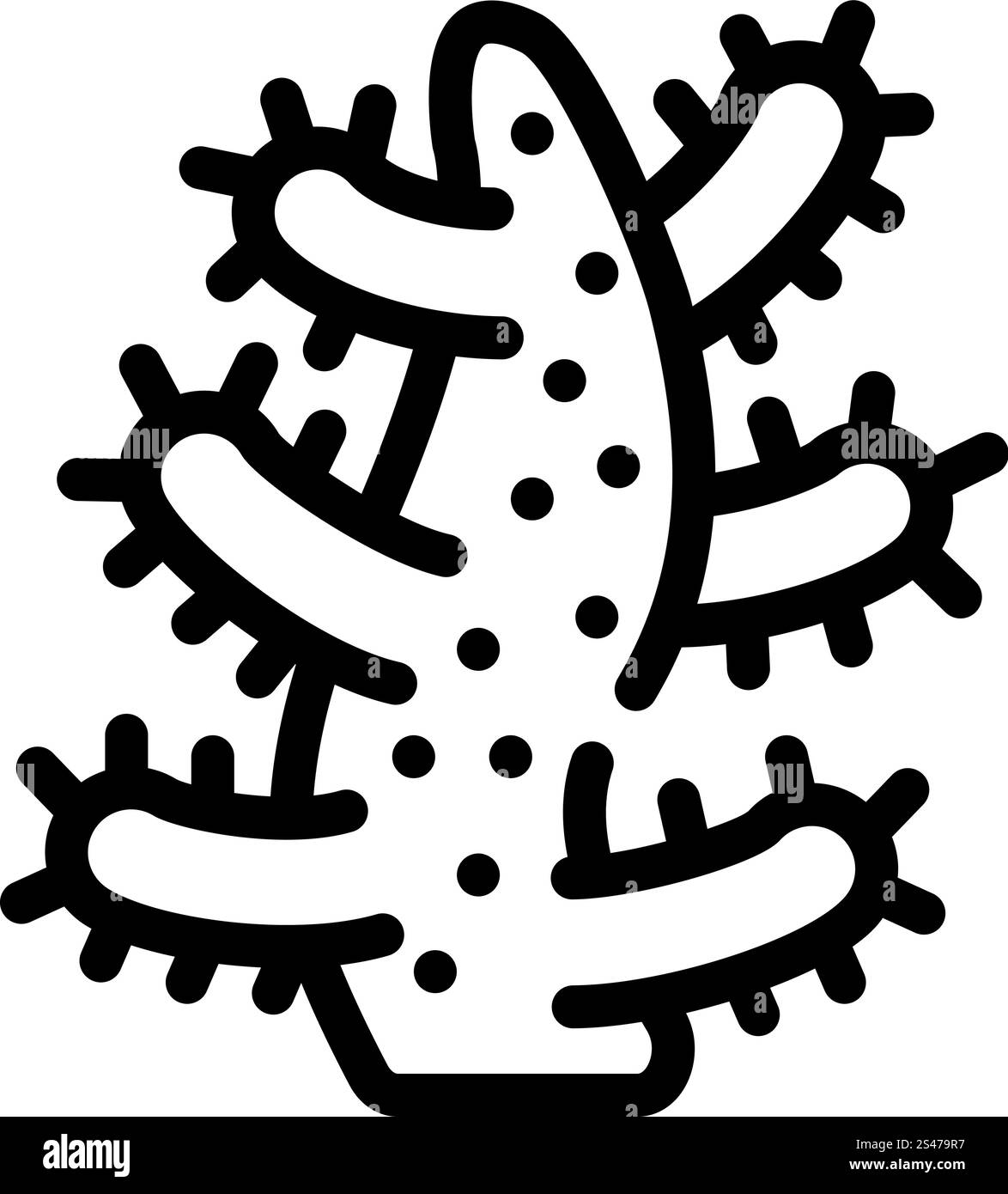 aquarium coral line icon vector. aquarium coral sign. isolated contour ...