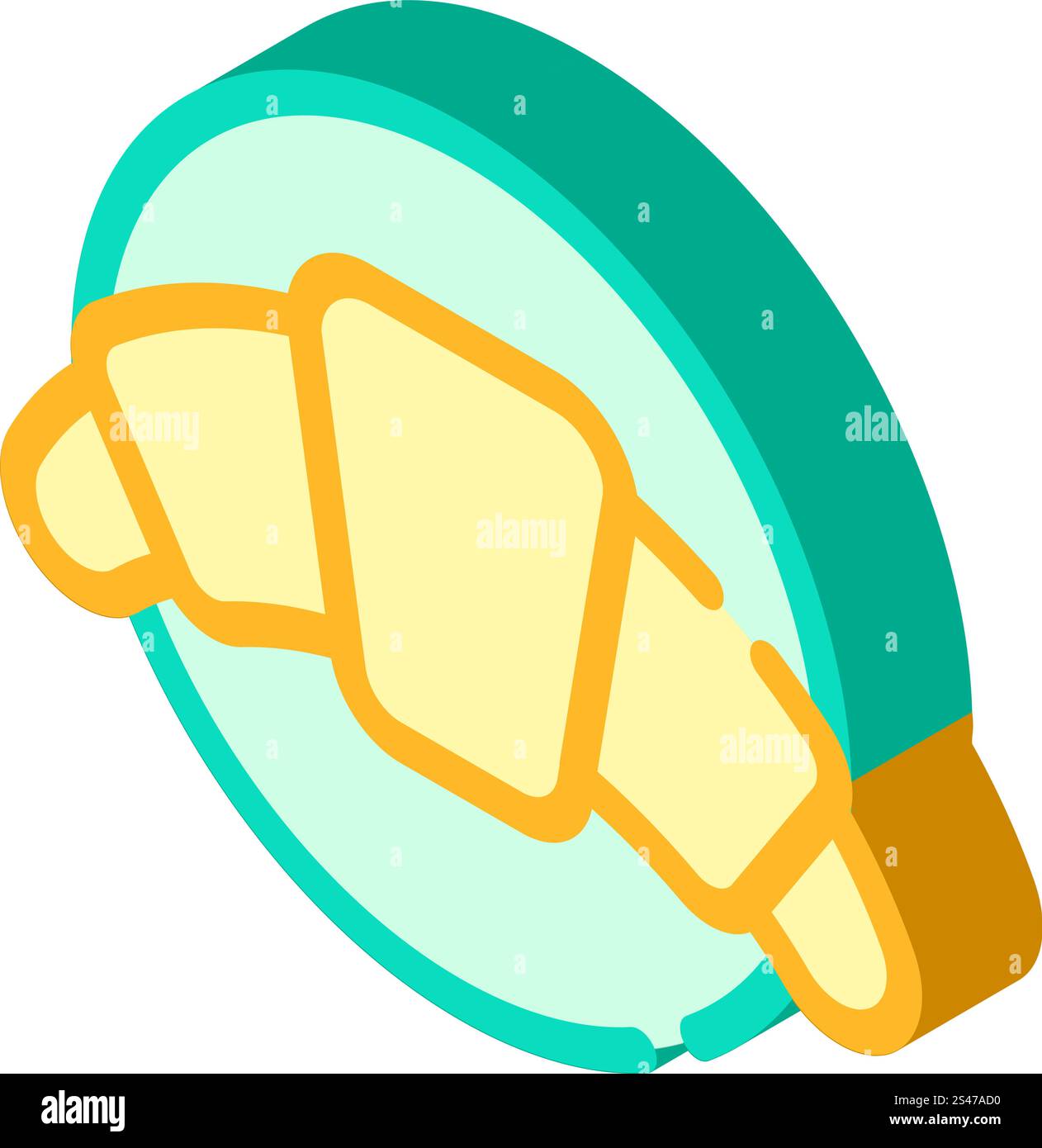 croissant dessert isometric icon vector. croissant dessert sign ...