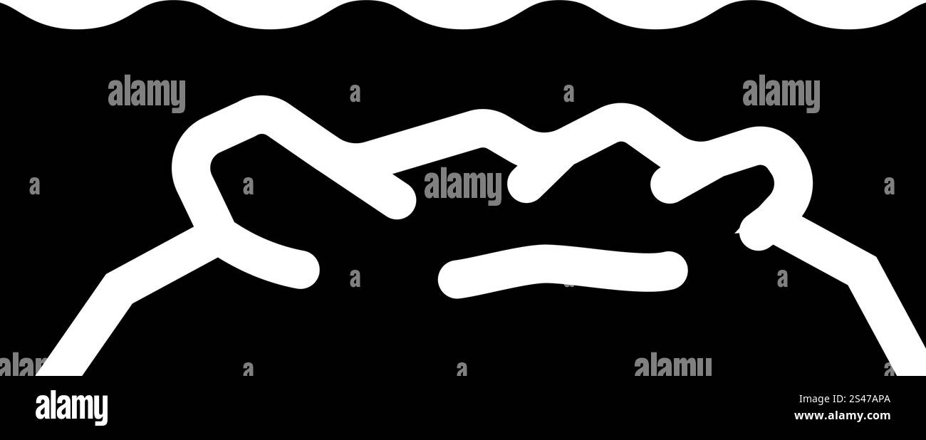 underwater reef glyph icon vector. underwater reef sign. isolated ...