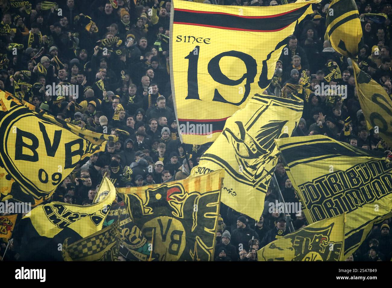 DORTMUND - Bvb fans at Gelbe Wand during the Bundesliga match between ...