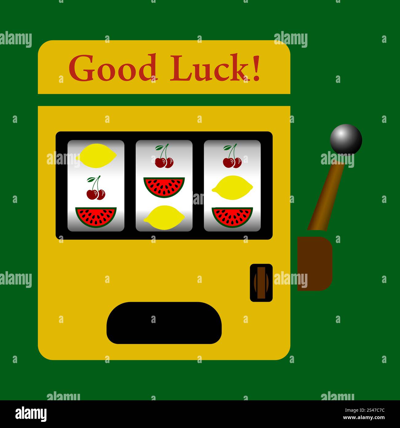 One-armed bandit icon over green background. Vector illustration Stock ...